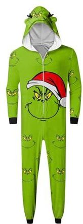 Generic Le Grinch Pyjama Noel Famille De Grinch Costume Deguisement Homme Ensembles Couple Adulte Noël Bebe Pull Hiver Enfant The Femme Coton Chaud Et Doux As