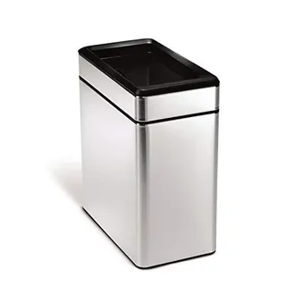 Simplehuman poubelle &eacute;troite ouverte, acier inoxydable bross&eacute;, 10 litres