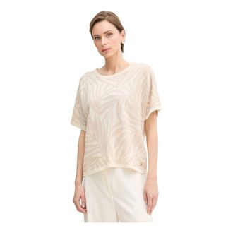 Joseph Ribkoff Femme, Tops, Beige, Taille: 36 FR Pull en maille jacquard de viscose &agrave; imprim&eacute; tropical
