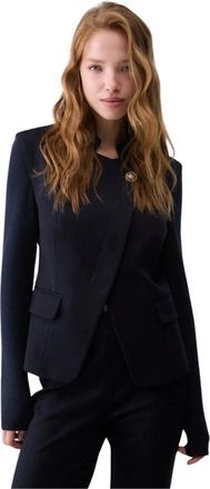 Liu Jo Blazer &agrave; manches en maille - Femme - Vestes - Bleu - Taille: 38 FR