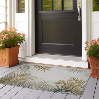 Generic Beige Tapis Doux et Moelleux, Plantes Feuilles d&eacute;corations Tapis Design &agrave; Poil Ras Doux pour Salle &agrave; Manger Chambre Adulte et Ado 120 x 180 cm