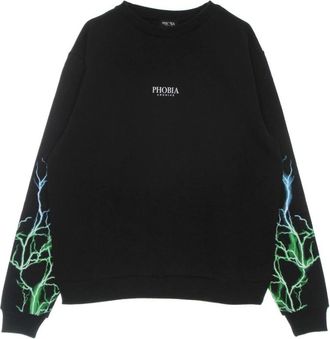Phobia Archive Homme, Sweatshirts et sweats &agrave; capuche, Noir, Taille: XL SweaT-shirt Ras du Cou Lightning