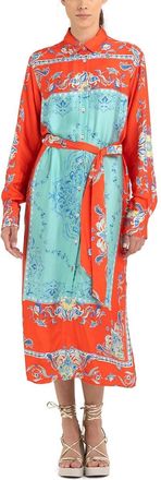 Replay Damen W9030 Kleid, 010 RED/Multicolor, M