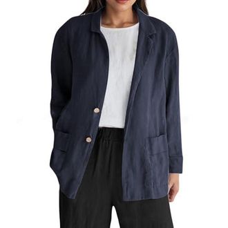 Generic Chemisiers habill&eacute;s et d&eacute;contract&eacute;s en coton - Chemise en lin &agrave; manches longues pour femme - Cardigan l&eacute;ger &agrave; manches longues avec poche respirante - 