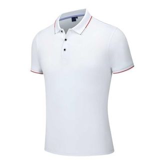 Generic Polo d&eacute;t&eacute; pour homme - En soie - Col en V - Manches courtes, Blanc., 3XL