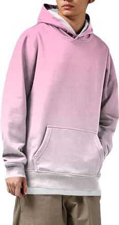 Generic Sweat &agrave; capuche uni l&eacute;ger pour homme automne hiver tendance d&eacute;contract&eacute; manches longues surdimensionn&eacute; coupe ample confortable v&ecirc;tements pour entra&icirc;ne