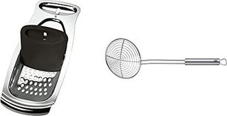 WMF Spätzle-Profi 35 x 14 cm, Spätzlereibe mit Teigschaber, Spätzlehobel, Cromargan Edelstahl, Einhängerille, spülmaschinenfest & Profi Plus Schaumlöffel 