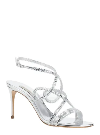 Casadei Womens Heeled Sandals Josephine Heel Metallic Polyurethane