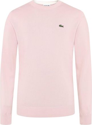Lacoste Glattstrick-Pullover mit kleinem Krokodil-Aufn&auml;her, Regular Fit in