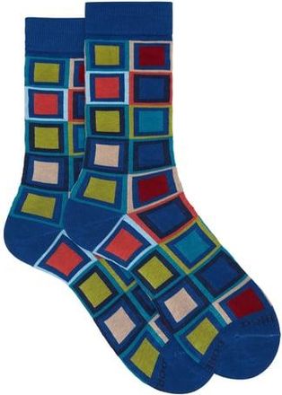 Dor&eacute; Dor&eacute; Chaussettes mi-hautes &agrave; carreaux en coton m&eacute;lang&eacute;