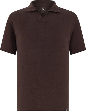 Boggi Milano Homme, Tops, Brun, Taille: M Polo en Jersey de Lin Stretch