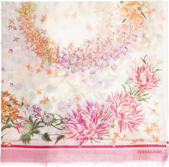 Ferragamo Femme, Accessoires, Rose, Taille: ONE Size Foulard &agrave; motif floral