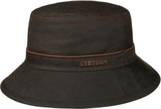 Stetson Chapeau Avasun Waxed Cotton Bucket Homme - de Soleil en Coton DEte Automne-Hiver Hiver - L (58-59 cm) Marron Fonce
