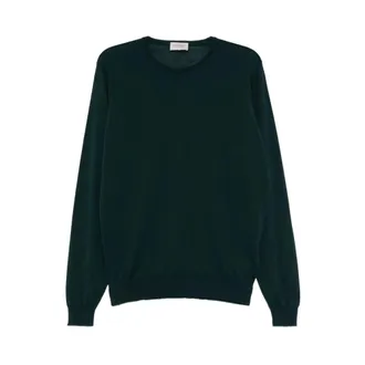 John Smedley Dunkelgr&uuml;ner Rundhals Pullover - - Knitwear - Herren - Gr&uuml;n - XL