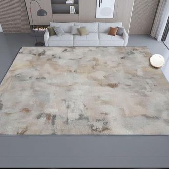 Generic Tapis Salon 160 x 230 cm - Beige Tapis Doux D&eacute;corations Chambre &agrave; Coucher Design Shabby Chic R&eacute;tro Art D&eacute;co Moquette Lavable en Machine pour Chambre d