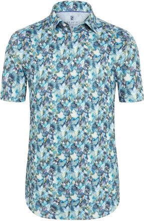 DeSoto Jersey-Kurzarmhemd mit floralem Print und Kentkragen, Slim in