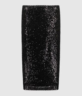 Jeanne Vouland Jupe Gila Sequin Noir