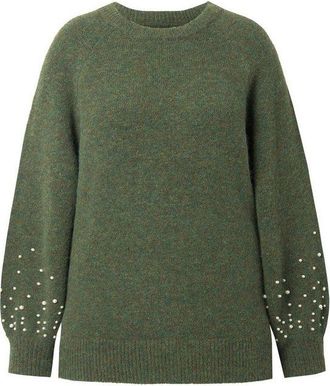 STUDIO UNTOLD Strickpullover Pullover Classic Shape Zierperlen Ballon&auml;rmel