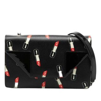 Saint Laurent Sac bandouli&egrave;re en cuir imprim&eacute; Pre-owned - Femme - Pre-owned - Noir - Taille: ONE Size