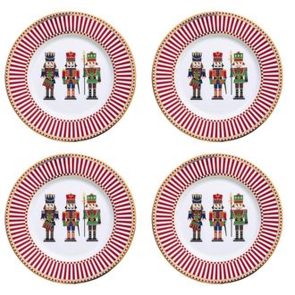 Easy Life 4er Set Kuchenteller Nutcracker Nussknacker D. 19cm Porzellan in GB