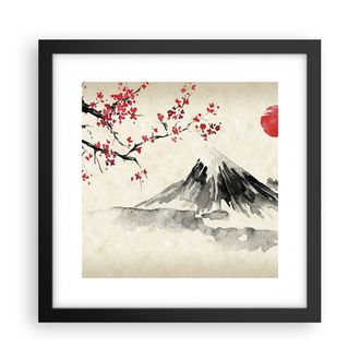 Arttor Wandposter Art Prints 30x30cm Poster Schwarzrahmen Aquarell asiatisch Landschaft K&uuml;che Wanddeko Bild Wand Kunstdruck Deko Wandbilder Dekoration Wohnzi