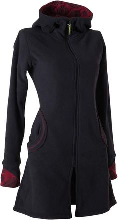 vishes Alternative Bekleidung - Warmer Elfen Kurzmantel mit Zipfelkapuze schwarz 38