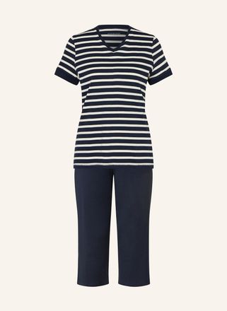 Schiesser 3/4-Schlafanzug Casuals Essentials blau