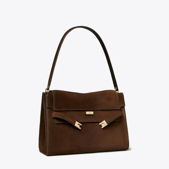 Tory Burch Damen Große Lee Radziwill Schultertasche aus Wildleder