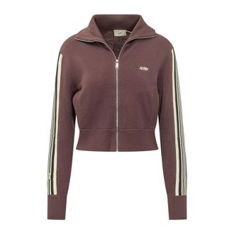 Autry Strickjacke aus Viskose mit durchgehendem Rei&szlig;verschluss - - Sweatshirts & Hoodies - Damen - Braun - M