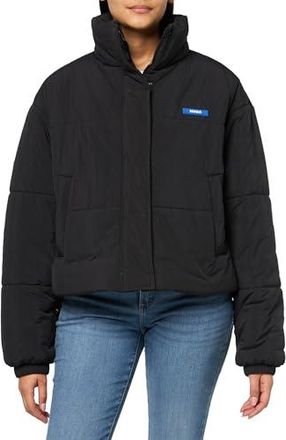 HUGO BOSS Small Logo Zip Up Puffer Jacket Doudoune, Jade Noire, L Femme