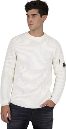 C.P. Company C.p. Company, Homme, Pulls, Blanc, Taille: S Pull Tricot Col Rond