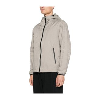 Emporio Armani Textured Kapuzenjacke mit Rei&szlig;verschluss - - Jackets - Herren - Grau - XL
