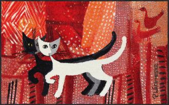 Salonloewe by Efia Rosina Wachtmeister L&auml;ufer Nero e Bianca 075x120 cm Fu&szlig;abtreter Sauberlaufmatte innen Haust&uuml;r Fussmatte Indoor Schmutzf&auml;nger Outdoor waschbar