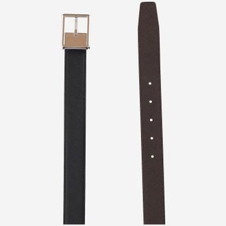 Montblanc Mens Leather Belt Reversible Black