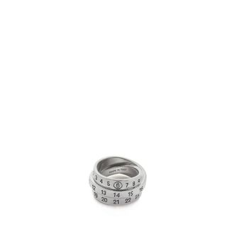 Maison Margiela unisex, Accessoires, Gris, Taille: 46 MM Bague Triple Logo Argent Bijoux