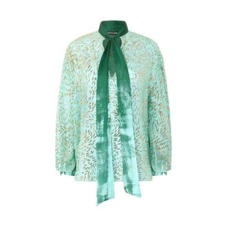 Roberto Cavalli Strahlende Tierdruck Seidenbluse - - Blouses & Shirts - Damen - Gr&uuml;n - S