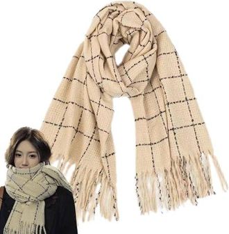 Generic &Eacute;charpe dautomne &agrave; carreaux | &Eacute;charpe &eacute;paisse en imitation cachemire | Longue &eacute;charpe de couverture, &eacute;charpes chaudes et confortables, ch&acirc;le pour femm