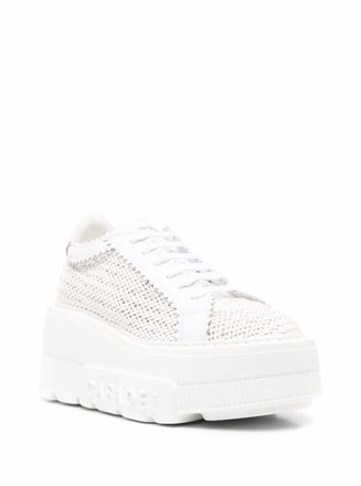 Casadei Womens Sneakers Intreccio White Polyurethane Trainers