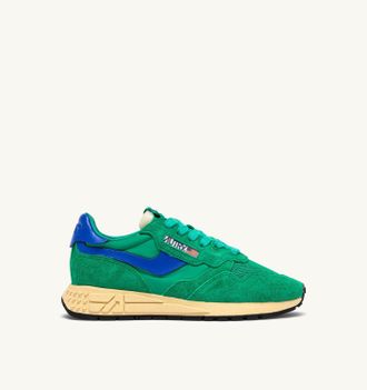 Autry BASKETS REELWIND LOW EN NYLON ET DAIM EMERALD ET DAZZLING BLUE