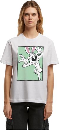 Merchcode Merchcode Womens MC1421-Looney Tunes Bugs Bunny Funny Face Ladies Tee T-Shirt, White, Medium