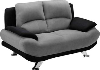 Vente-Unique Vente-unique - Canapé 2 places en microfibre musko - Bicolore gris et noir