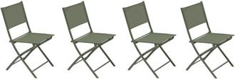Hesperide Lot de 4 chaises de jardin pliante m&eacute;tal Modula Laurier- Hesperide
