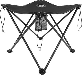 Yarnow Klappbarer Campingtisch mit 2 Getr&auml;nkehaltern Tragbarer Outdoor Strandtisch aus Oxford Gewebe Stabiler Metallrahmen f&uuml;r Picknick Camping und Grillen