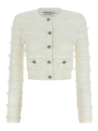 Self Portrait Cardigan - Blanc