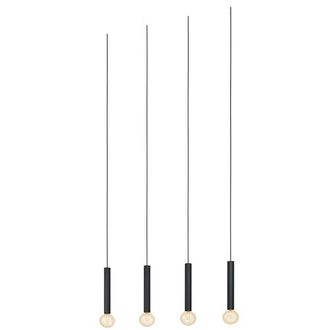 Eglo Suspension Cortenova à 4 Ampoules - Style Industriel - Moderne - en Acier - Noir - Pour Salle à Manger - avec Douille E27