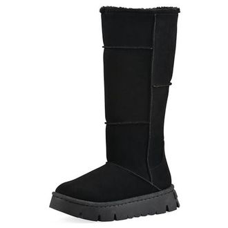 White Mountain Femme Tru Bottes Hautes doubl&eacute;es &agrave; Plateforme, Noir, 42 EU