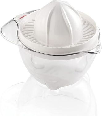 Leifheit Zitruspresse ComfortLine-Serie, Zitronenpresse aus hochwertigem Kunststoff, Saftpresse mit Auffangbehälter 600ml, Messskala und Ausgießer, Orangenpres