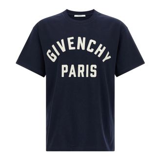 Givenchy Logo T-Shirt - - Tops - Herren - Blau - M