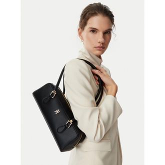 Tommy Hilfiger Handtasche Tommy Hilfiger Th Grace Shoulder Bag AW0AW18748 Schwarz
