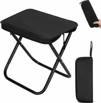 Generic 2-in-1 Outdoor-Klappstuhl und Tasche, tragbarer Mini-Rucksackhocker mit verstellbarem Schultergurt, for Camping, Angeln, Wandern, Picknicks, Grillen(B